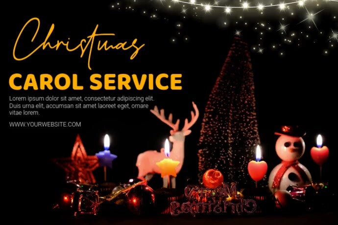 Plantilla de Black 3d Christmas Carol Service Poster | PosterMyWall