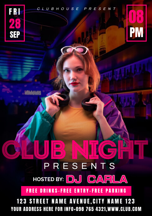 Copy of Black 3d Club Night A4 | PosterMyWall