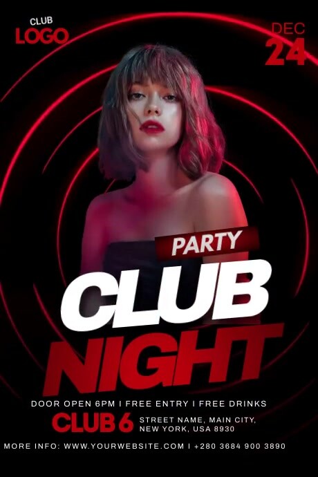 Black 3d Club Night Party Poster Templat | PosterMyWall
