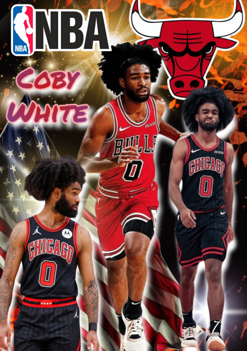 Copy of Black 3d Coby White Chicago Bulls Nba Basketball Sport A4 ...