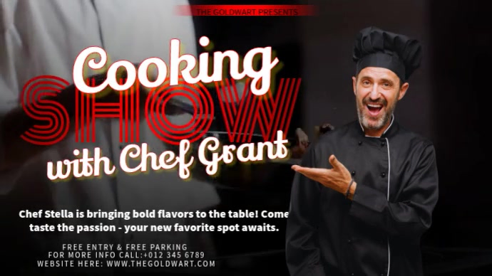 Black 3d Cooking Tutorial Livestream Ads, Youtube Thumbnail Template ...