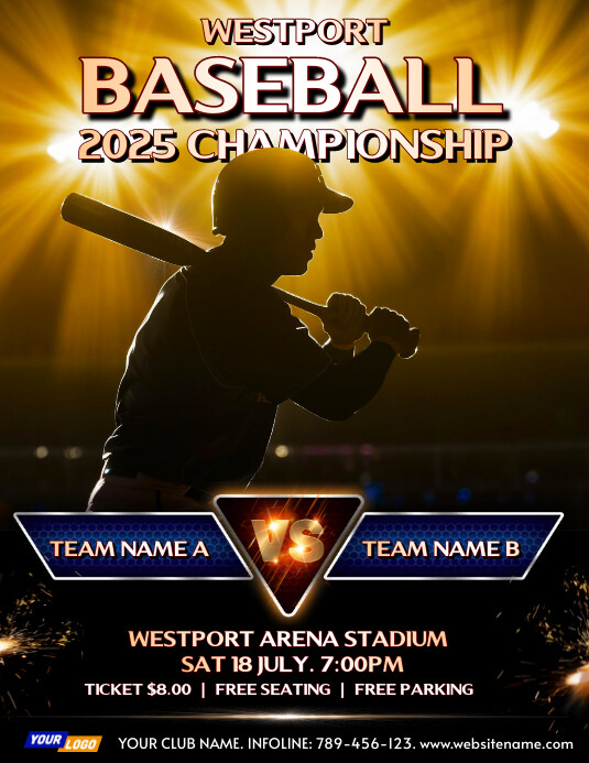 Black 3d Creative Baseball Championship Poste Template | PosterMyWall