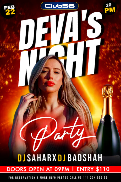 Black 3d Devas Night Music Party Poster Template | PosterMyWall