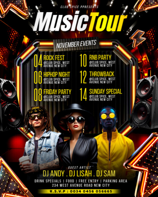 Copy of Black 3d Dj Music Concert Live Performance Artist Gig Tour ...