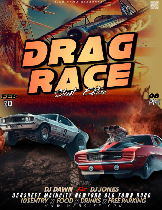Copy of Black 3d Drag Race Street Edition Flyer (us Letter) | PosterMyWall