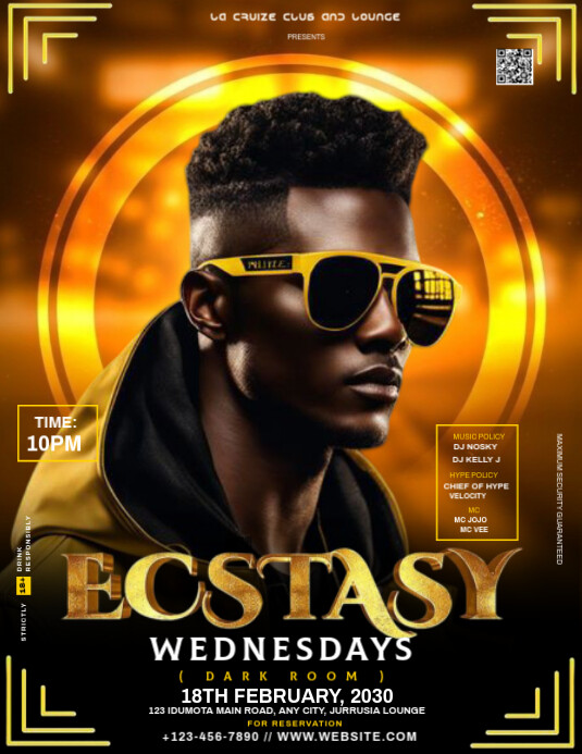 Black 3d Ecstasy Wednesday Flyer (us Letter) Template | PosterMyWall