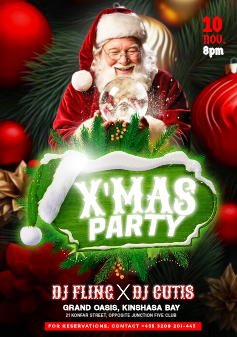 Copy of Black 3d Editable Christmas Party Event Flyer A4 | PosterMyWall