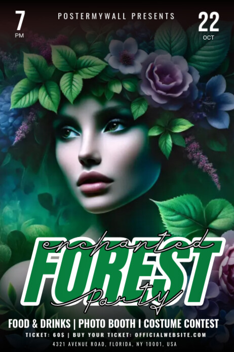 Black 3d Enchanted Forest Poster Template | PosterMyWall