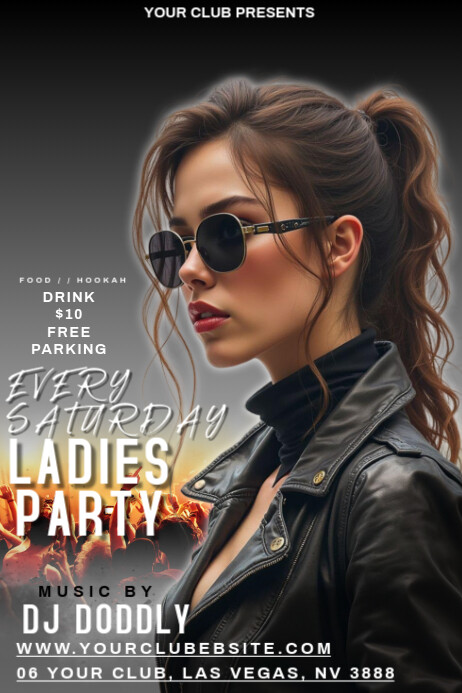 Black 3d Every Saturday Ladies Party Poster Template | PosterMyWall