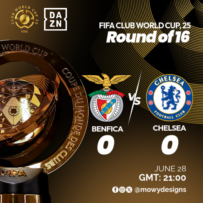Copy of Black 3d Fifa Club World Cup Fixture Instagram Post | PosterMyWall