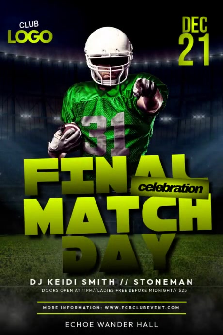 Black 3d Final Match Day Poster เทมเพลต | PosterMyWall