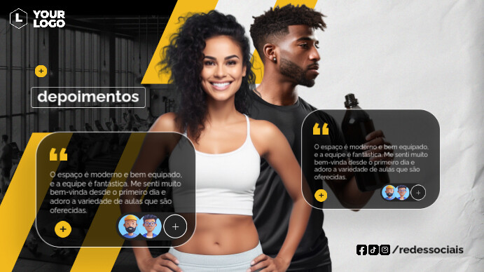Black 3d Fitness Gym Workout Flyer And Post Banner Templates Digital ...