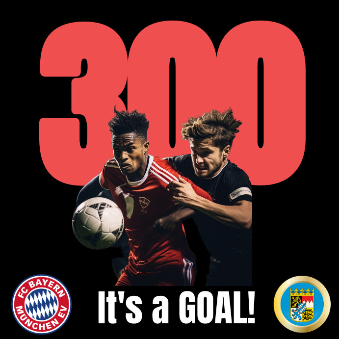 Plantilla de Black 3d Football Club Design Fc Bayern Inst | PosterMyWall