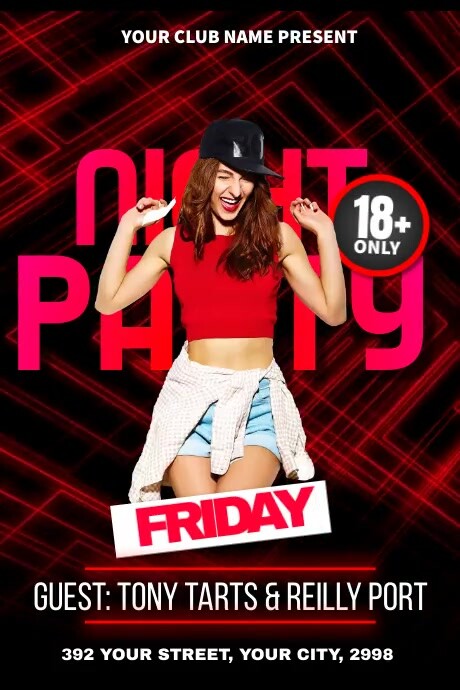 Black 3d Friday Night Poster Templat | PosterMyWall