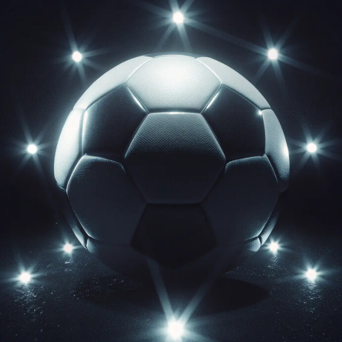 Black 3d Glowing Soccer Ball Spotlight Poster Instagram Post Template ...