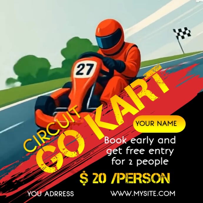 Copy of Black 3d Go Kart Post Instagram | PosterMyWall