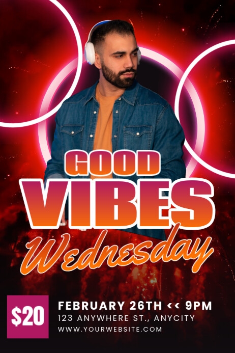 Copy of Black 3d Good Vibes Wednesday Poster | PosterMyWall