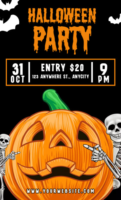 Black 3d Halloween Party Legal As Templat | PosterMyWall