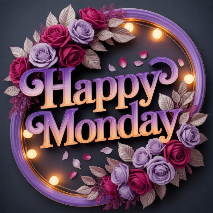 Black 3d Happy Monday Elegance Instagram Post Template | PosterMyWall