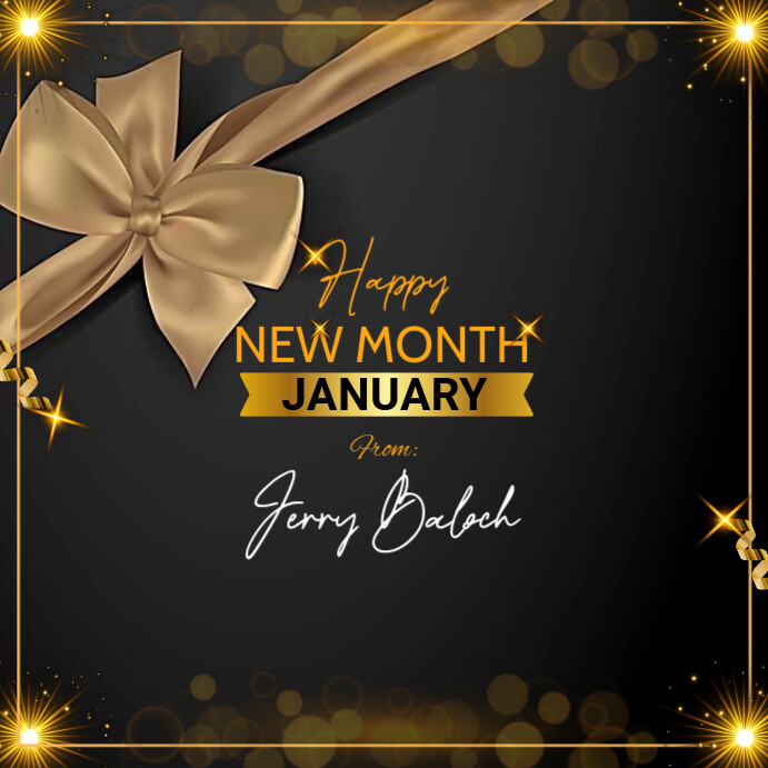 Black 3d Happy New Month Instagram Post Template | PosterMyWall