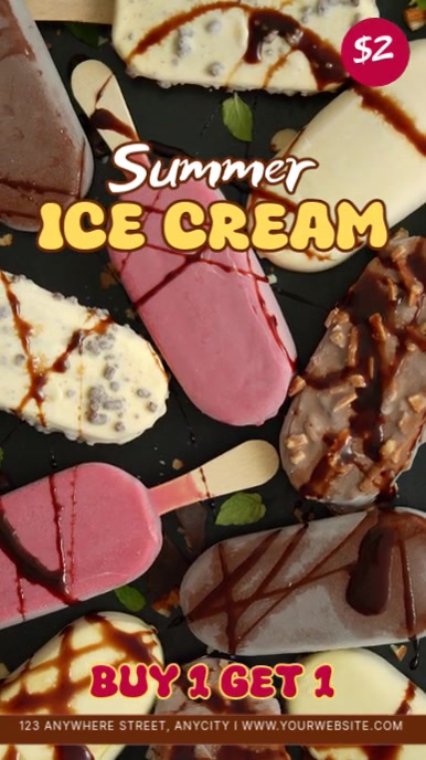 Black 3d Ice Cream Reel Instagram Template | PosterMyWall