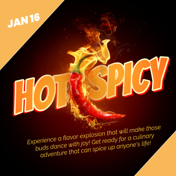 Copy of Black 3d International Hot And Spicy Food Day Instagram Post ...