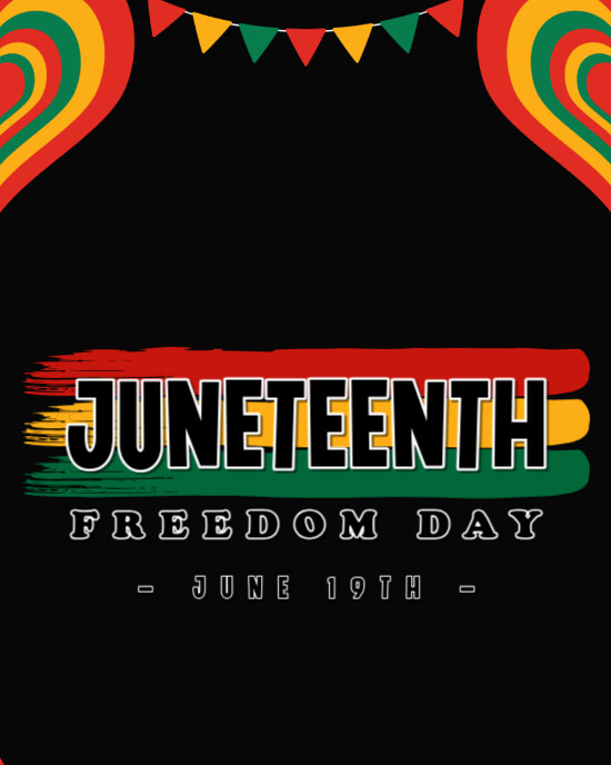 Black 3d Juneteenth Instagram Portrait Template | PosterMyWall