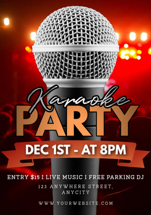 Black 3d Karaoke Party A1 Template | PosterMyWall