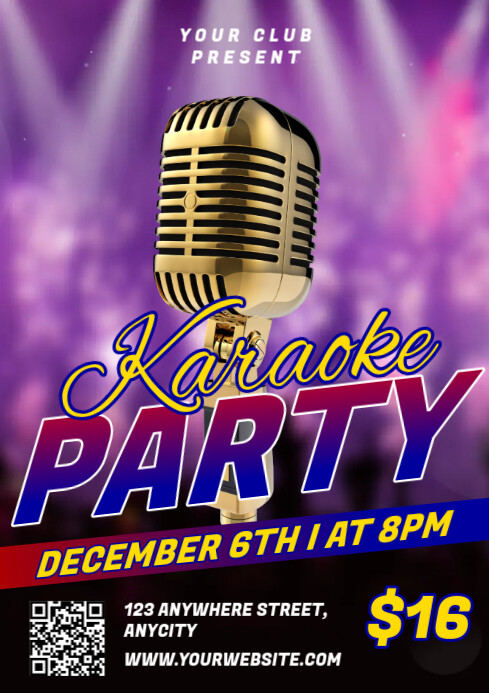 Black 3d Karaoke Party A1 Template | PosterMyWall