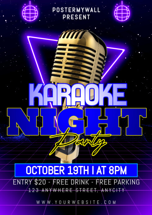 Copy of Black 3d Karaoke Party A2 | PosterMyWall