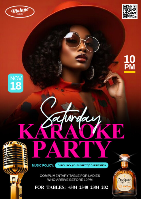 Copy of Black 3d Karaoke Party Event Flyer A4 | PosterMyWall