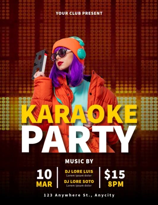 Black 3d Karaoke Party Pamflet (letter As) Template | PosterMyWall