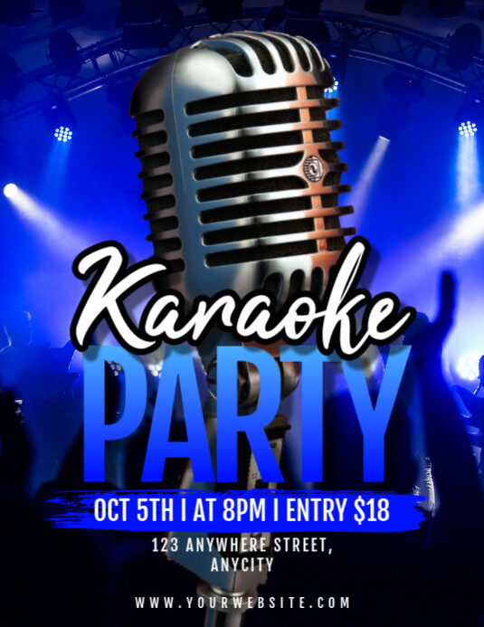 Plantilla de Black 3d Karaoke Party Pamflet (letter As) | PosterMyWall