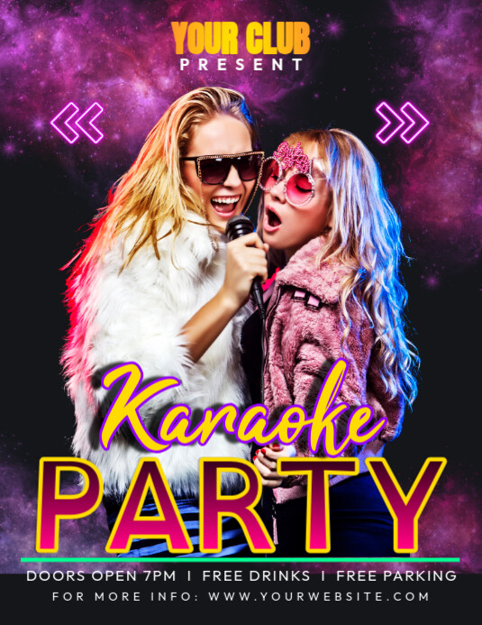 Black 3d Karaoke Party Pamflet (letter As) Template | PosterMyWall