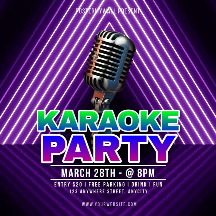 Black 3d Karaoke Party Pos Instagram Template | PosterMyWall