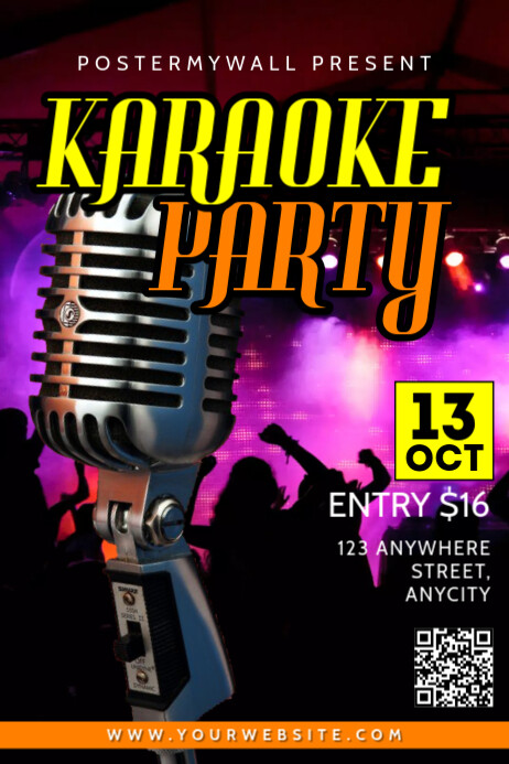 Black 3d Karaoke Party Poster Template | PosterMyWall