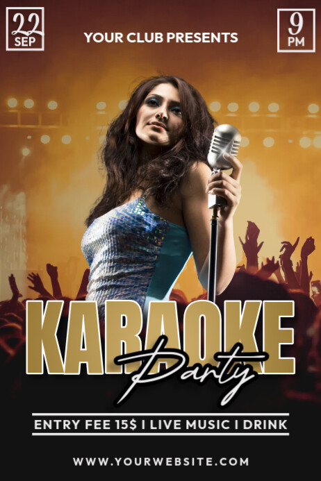 Black 3d Karaoke Party Poster Template | PosterMyWall
