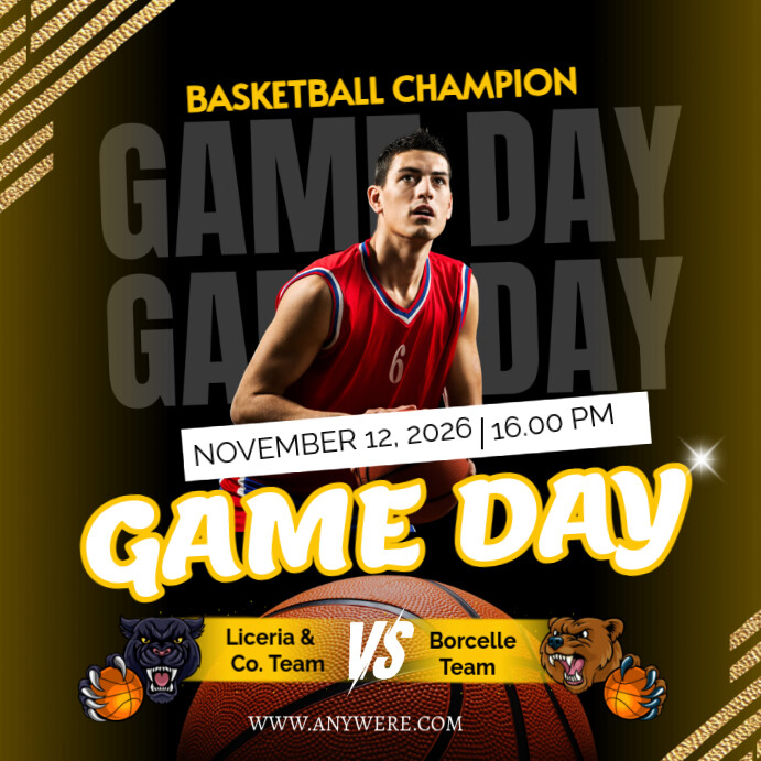 Copy of Black 3d Licaria Co Team Vs Borcelle Basketball Match Instagram ...