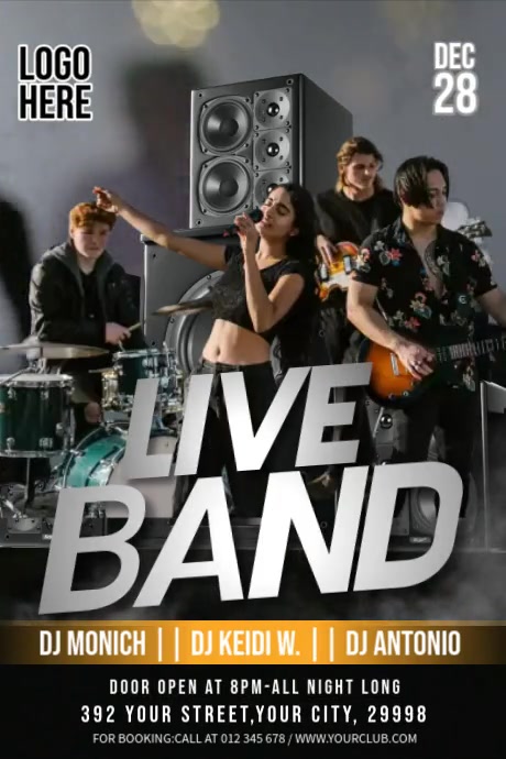 Modèle Black 3d Live Band Music Poster | PosterMyWall