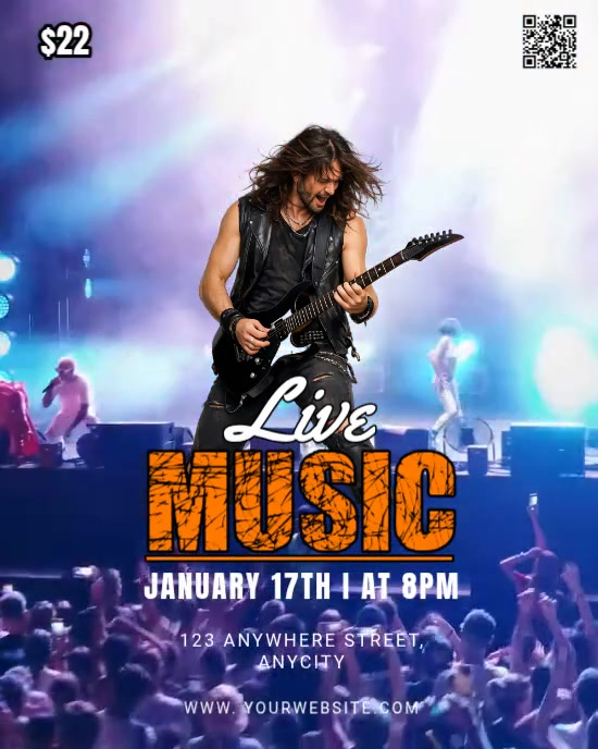 Black 3d Live Music Instagram Portrait Template | PosterMyWall