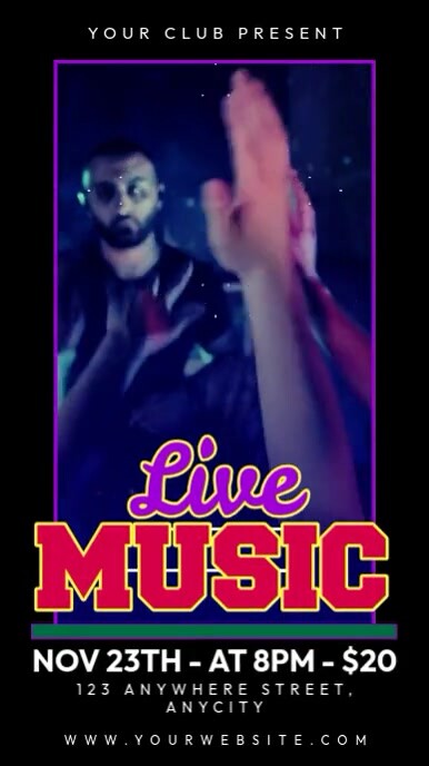 Copy of Black 3d Live Music Reel Instagram | PosterMyWall