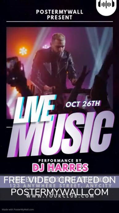 Black 3d Live Music Reel Instagram Template | PosterMyWall