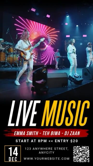 Copy of Black 3d Live Music Reel Instagram | PosterMyWall