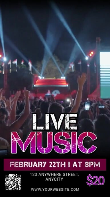 Black 3d Live Music Reel Instagram Template | PosterMyWall
