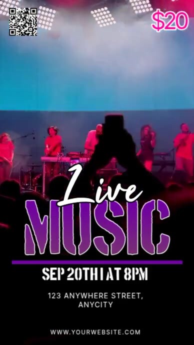 Black 3d Live Music Reel Instagram Template | PosterMyWall