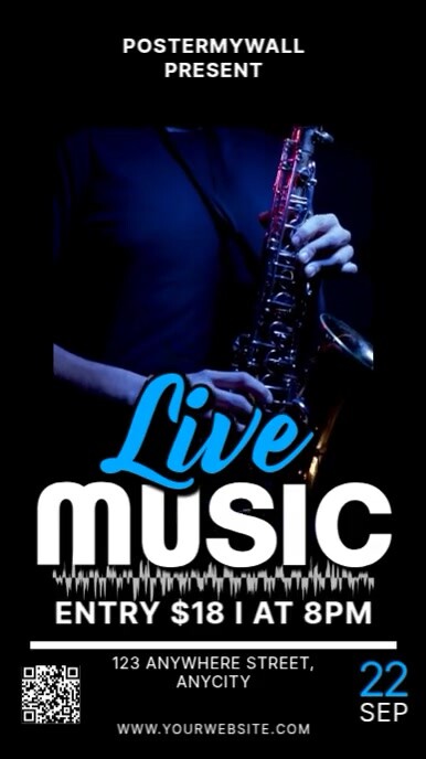 Black 3d Live Music Reel Instagram Template | PosterMyWall