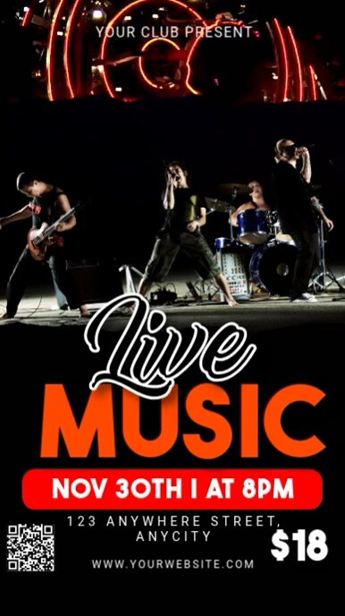 Black 3d Live Music Reel Instagram Template | PosterMyWall