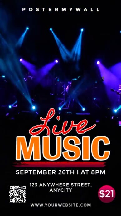 Black 3d Live Music Reel Instagram Template | PosterMyWall