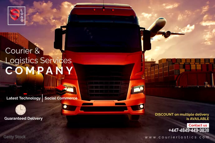 Copy of Black 3d Logistics And Courier Service Poster | PosterMyWall