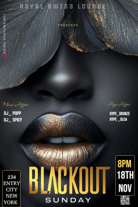 Black 3d Luxurious Promotional Flyer For An Event Called "blackout ...